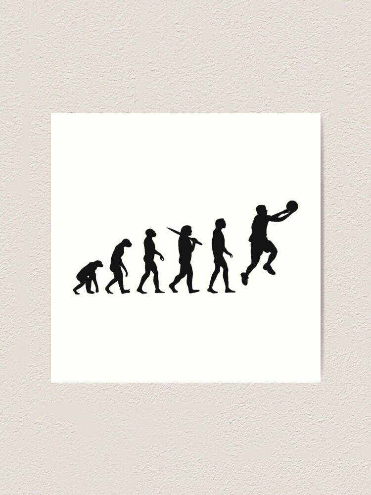 "Human Evolution BASKETBALL" Art Print for Sale by thatstickerguy ...