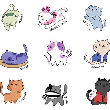 "aphmau mystreet cats garroth dante travis lucinda aaron zane" Sticker ...