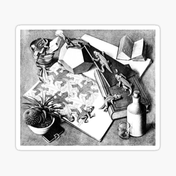 "Alligators MC Escher " Sticker for Sale by estudiodurer | Redbubble