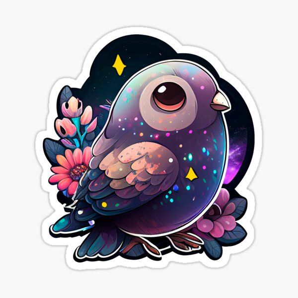 "cute pigeon with flowers" Sticker for Sale by Fraiman-Katya | Redbubble