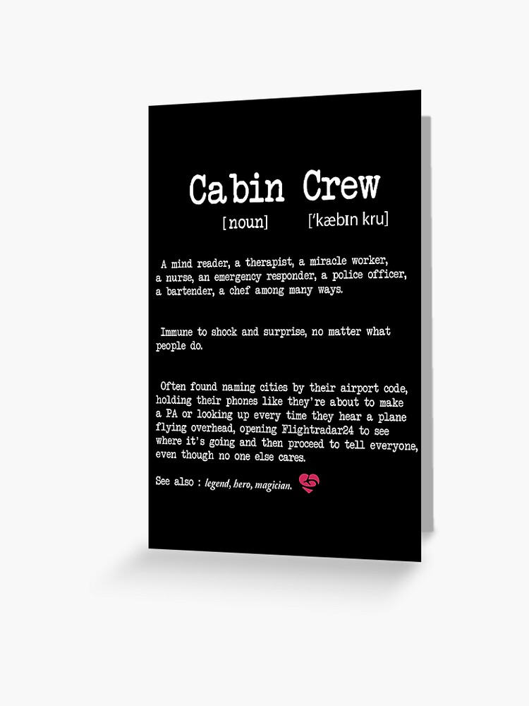 "Cabin Crew Definition - Funny Flight Attendant - Aviation Lover ...