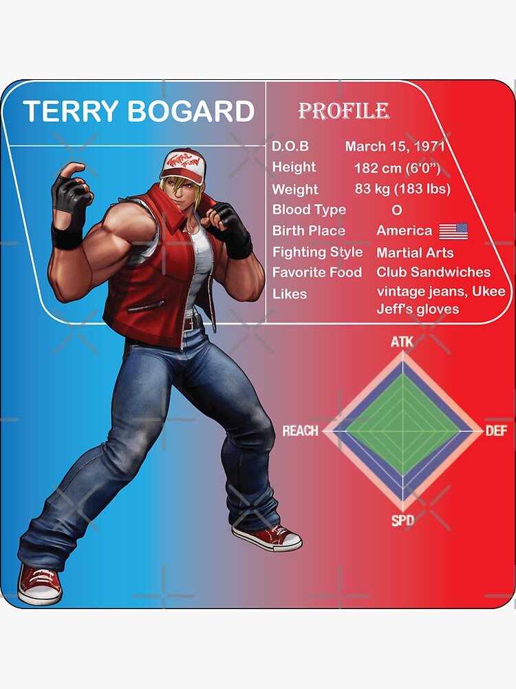 "Terry Bogard | King Of Fighters | KOF Sticker " Sticker for Sale by ...