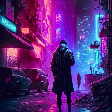 "Cyberpunk neon wall art" Art Board Print by chaoticabstract | Redbubble