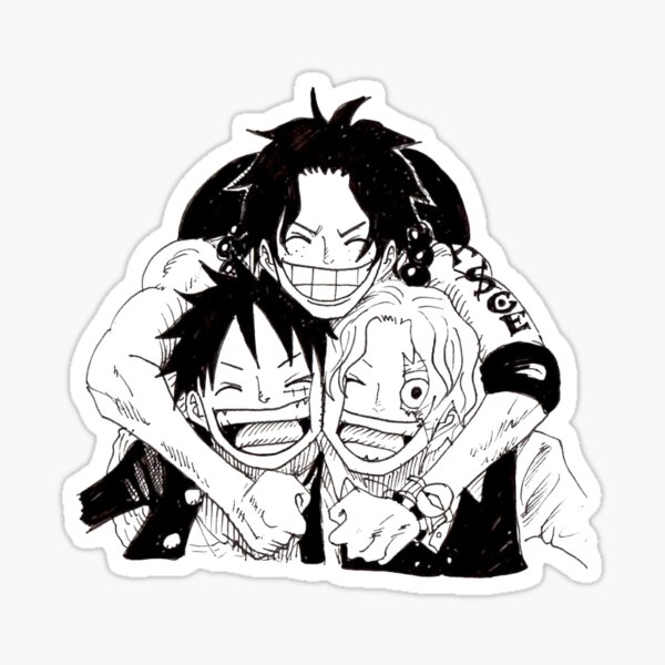 "ONE PIECE - LUFFY ACE SABO" Sticker for Sale by sxlte | Redbubble