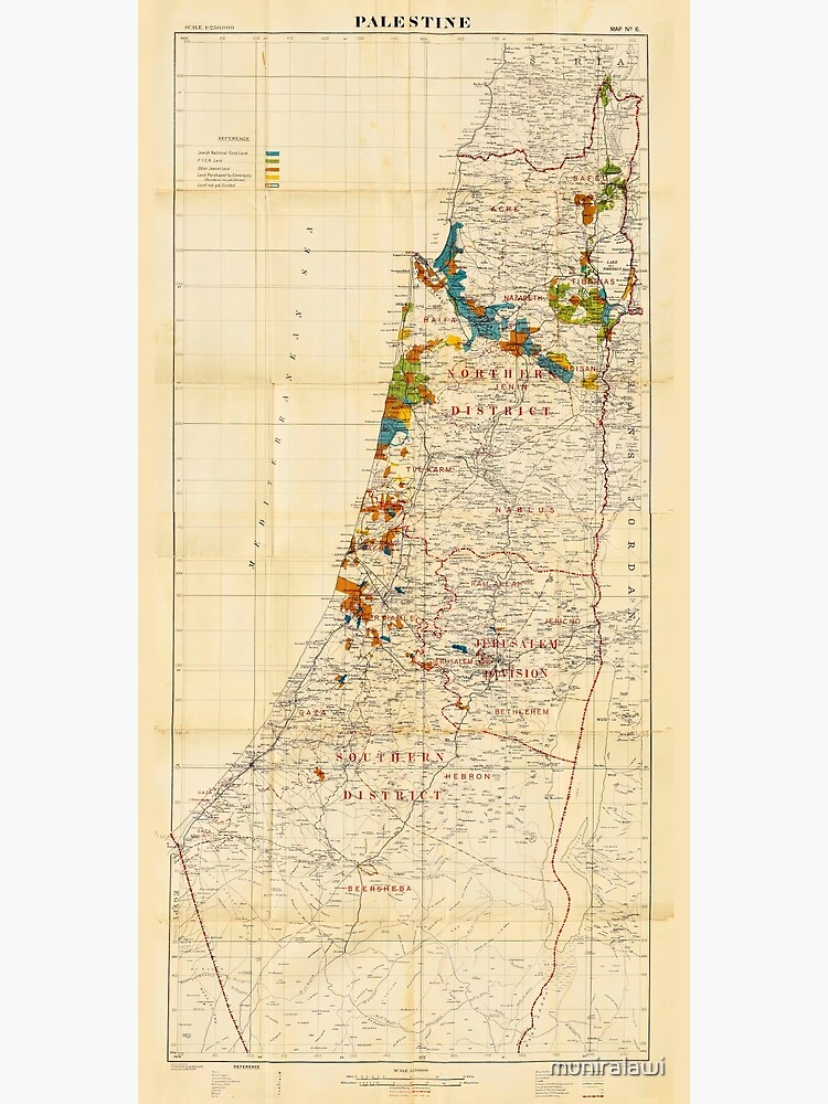 "Palestine Map in 1930" Poster for Sale by muniralawi | Redbubble