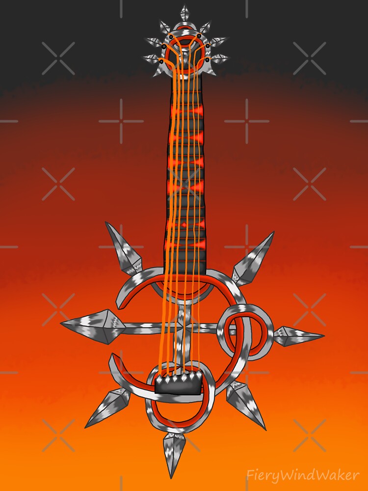 "Keyblade Guitar #6 - Bond of Flame" Sticker by FieryWindWaker | Redbubble
