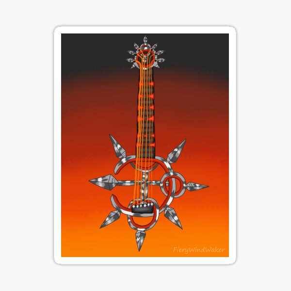 "Keyblade Guitar #6 - Bond of Flame" Sticker by FieryWindWaker | Redbubble