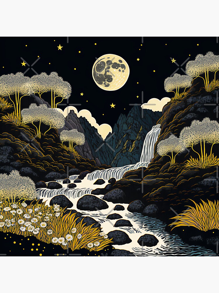 "Fairy Pools in the moonlight, Isle of Skye, Scotland" Sticker for Sale ...