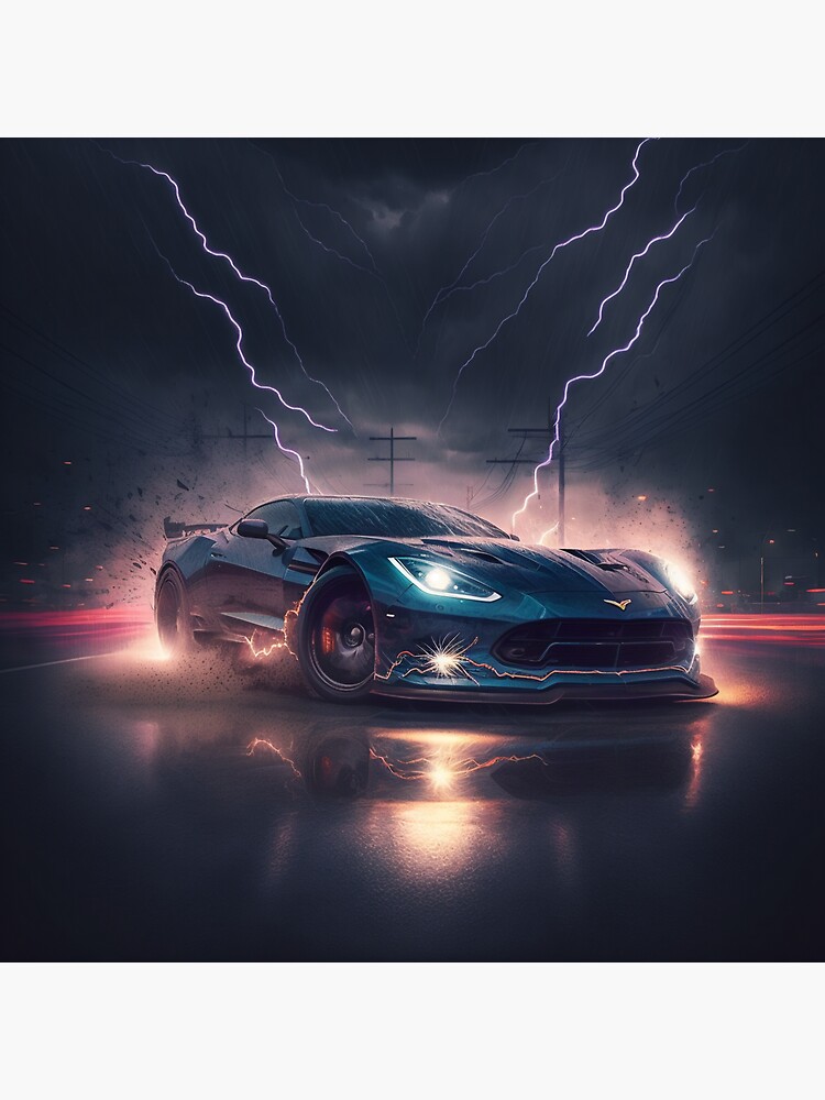 "Lightning sports car" Sticker for Sale by Zip-Zup | Redbubble