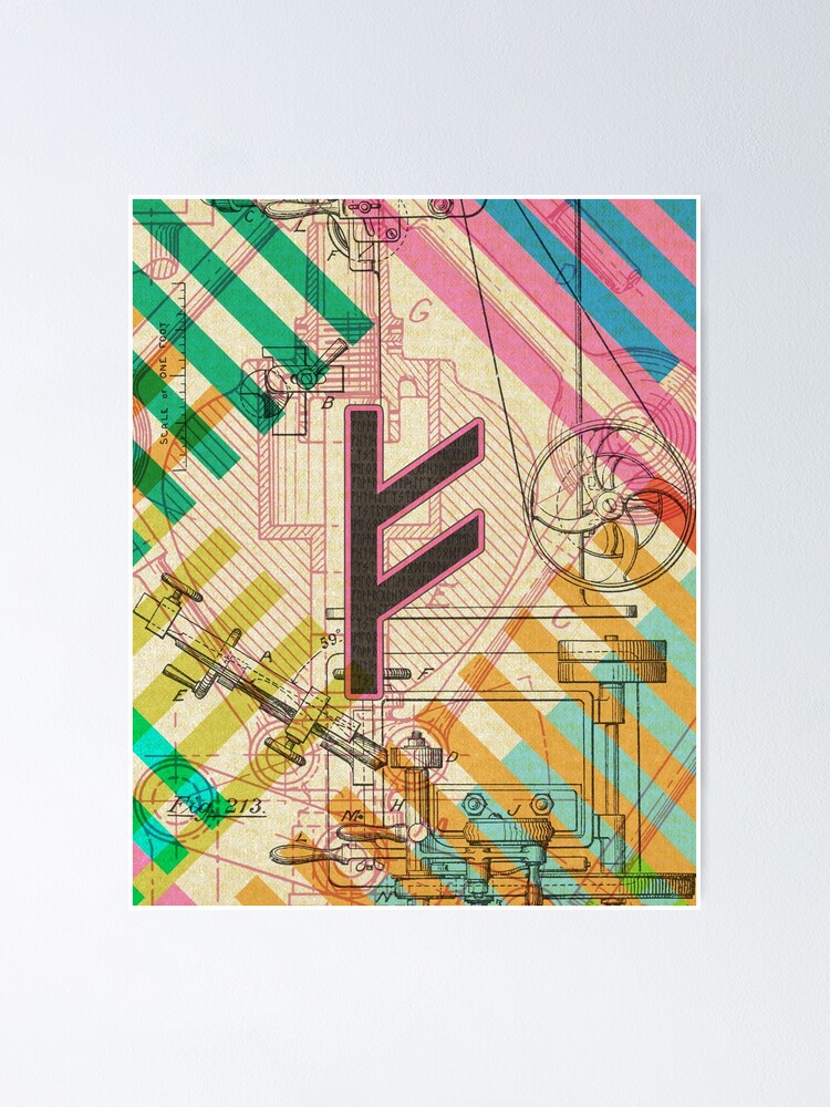 "Modern Runes FEOH Retro" Poster for Sale by WestIndigo | Redbubble