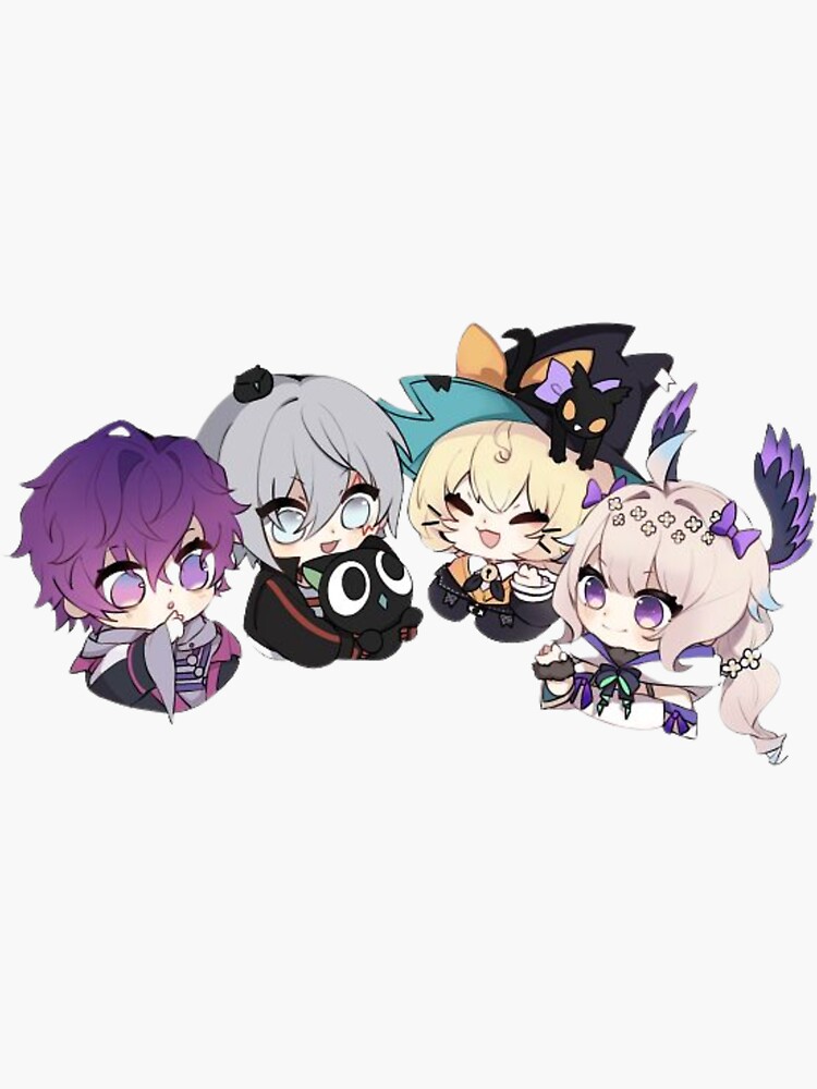 "Nijisanji - Enna Alouette - Millie Parfait - Fulgur Ovid - Uki Violeta - Cute Chibi" Sticker ...