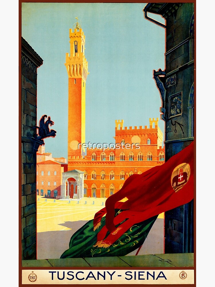 "TUSCANY SIENA ITALY 1910 Vintage ENIT Travel Poster" Poster for Sale ...