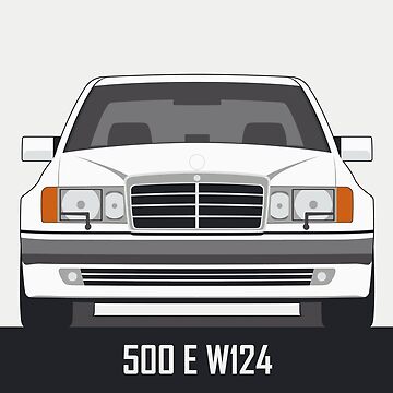 "500th w124" Sticker by CarFrontVectors | Redbubble