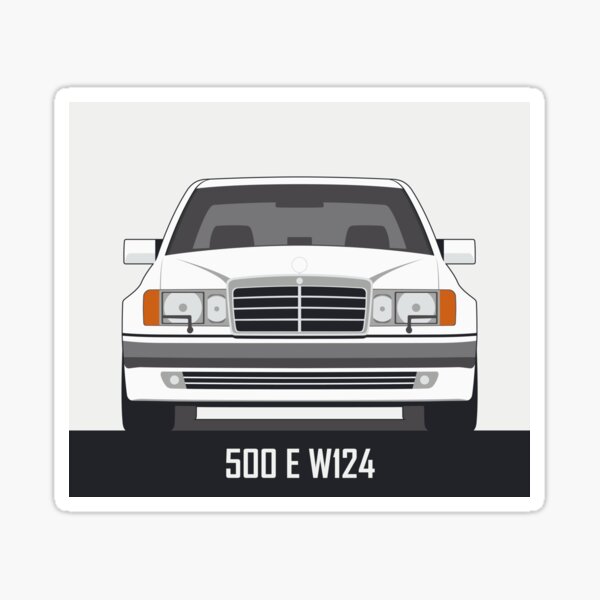 "500th w124" Sticker by CarFrontVectors | Redbubble