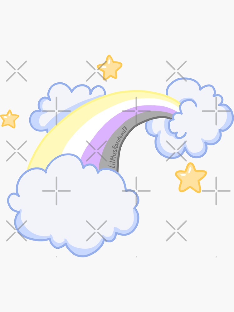 "NON BINARY Pastel Rainbow Pride Flag Illustration " Sticker for Sale ...