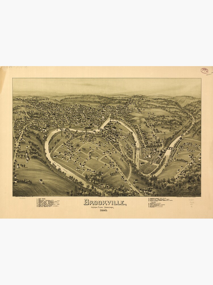 "Brookville, Pennsylvania (1895)" Sticker for Sale by allhistory | Redbubble
