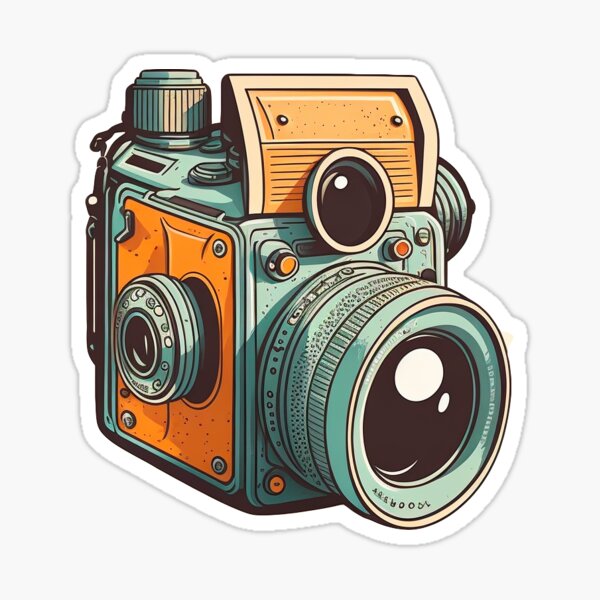 "Vintage Camera Sticker Cartoon" Sticker for Sale by shonsnow | Redbubble