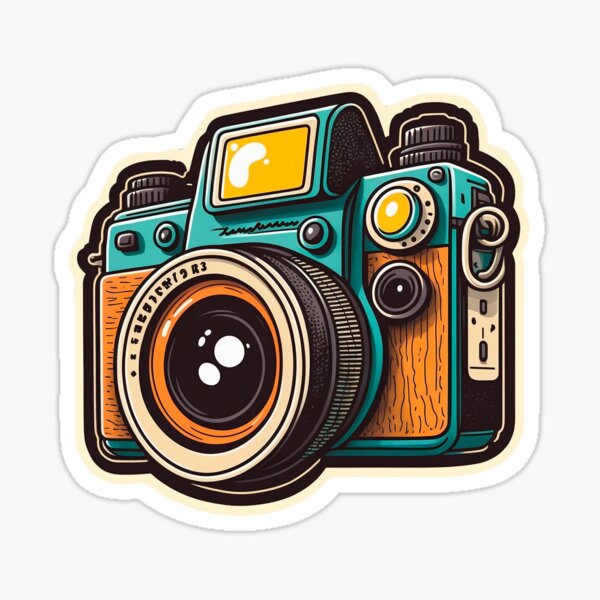 "Vintage Camera Sticker Cartoon" Sticker for Sale by shonsnow | Redbubble
