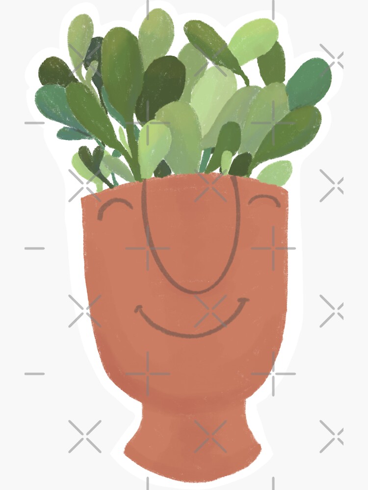 "Happy Little Plant" Sticker for Sale by toadandink | Redbubble