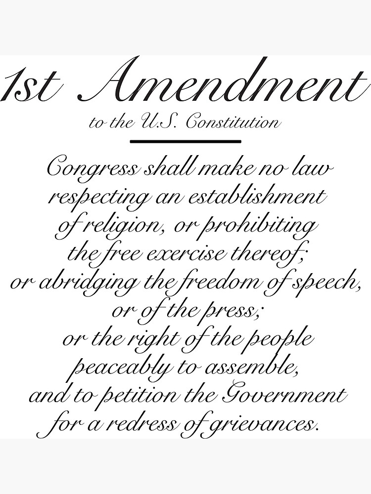 "1st Amendment" Poster for Sale by madmattman | Redbubble