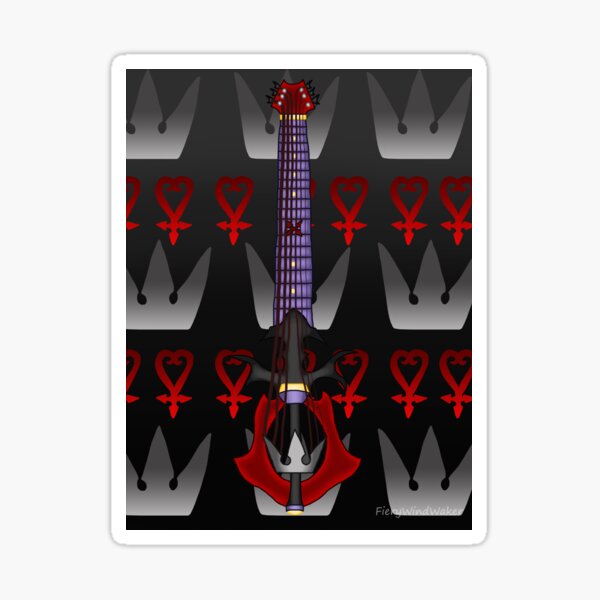 "Keyblade Guitar #19 - Dark Keyblade" Sticker by FieryWindWaker | Redbubble