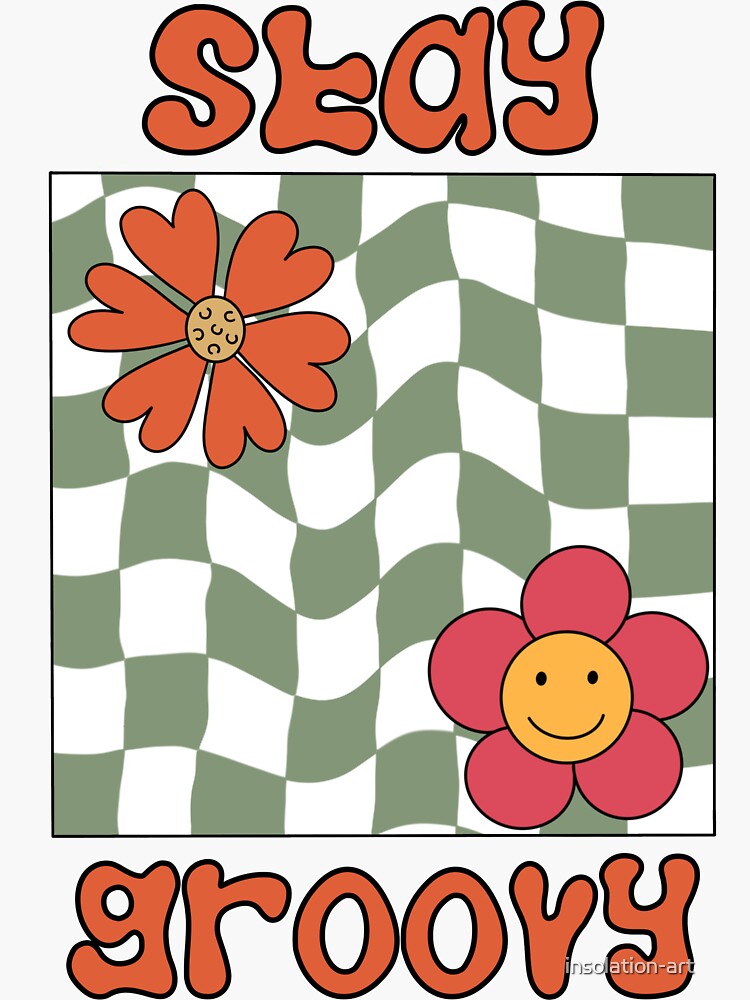 "Stay groovy wall art sticker design" Sticker for Sale by insolation ...