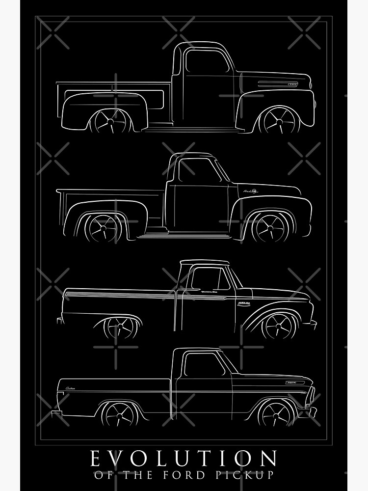 Evolution Of The Ford Pickup (1948-1971) - Stencil Premium Matte ...