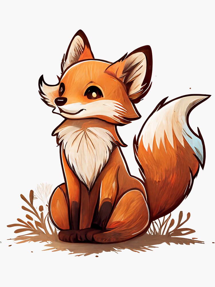 "Sly as a Fox: An Illustration of a Red Fox in its Habitat" Sticker for ...