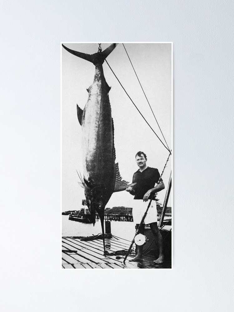 "ernest hemingway black white giant marlin" Poster for Sale by ...