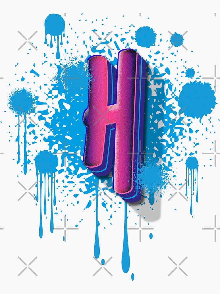 "H Graffiti Initial" Sticker for Sale by Kamiri | Redbubble