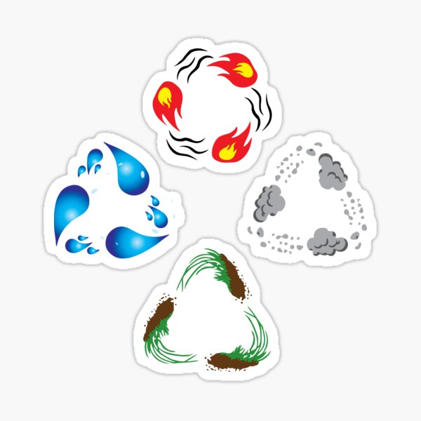 "The Four Elements Symbol" Sticker for Sale by AboudSAMA | Redbubble