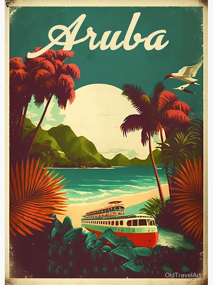 "Aruba Caribbean Vintage Travel Art Poster" Poster for Sale by ...