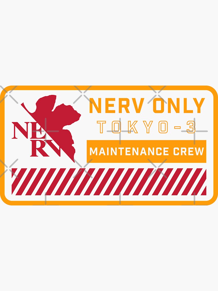 "Nerv Only Maintenance Crew White" Sticker for Sale by Rankeaocm ...