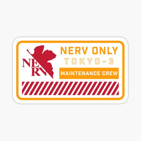 "Nerv Only Maintenance Crew White" Sticker for Sale by Sakuga Drip ...