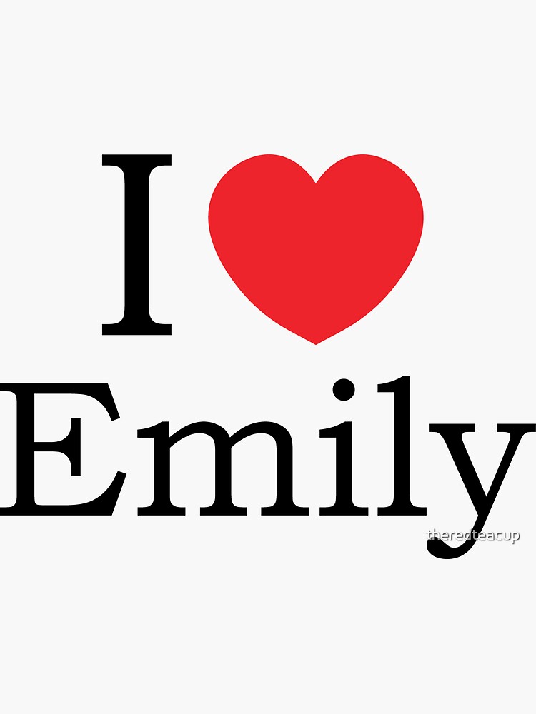 "I Love Emily - With Simple Love Heart" Sticker for Sale by ...
