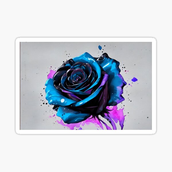 "Splash Rose" Sticker for Sale by kawaiiaxolotl | Redbubble