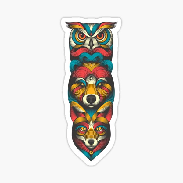 "Forest Animals Totem" Sticker for Sale by PAgata | Redbubble