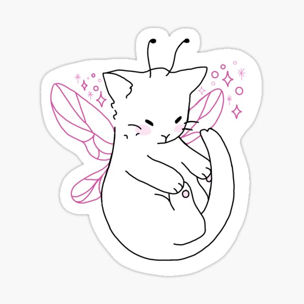 "Pink Fairy Cat" Sticker for Sale by NoaTurner | Redbubble