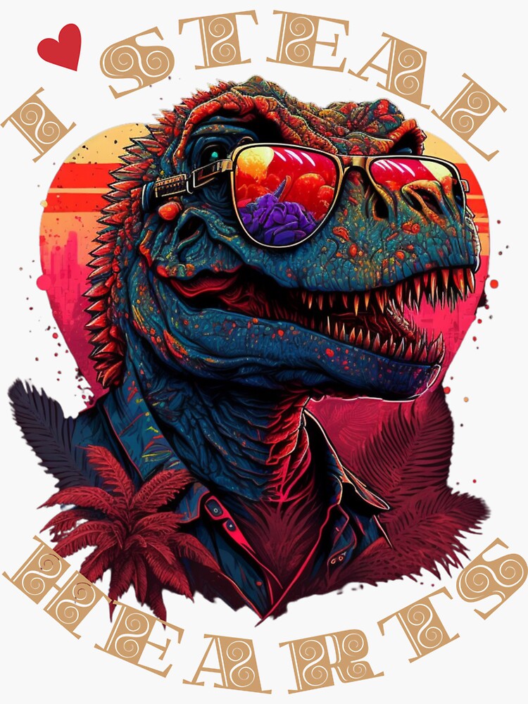 "Love Rex: A Dino-mite Valentine's Day T-Shirt" Sticker for Sale by ...