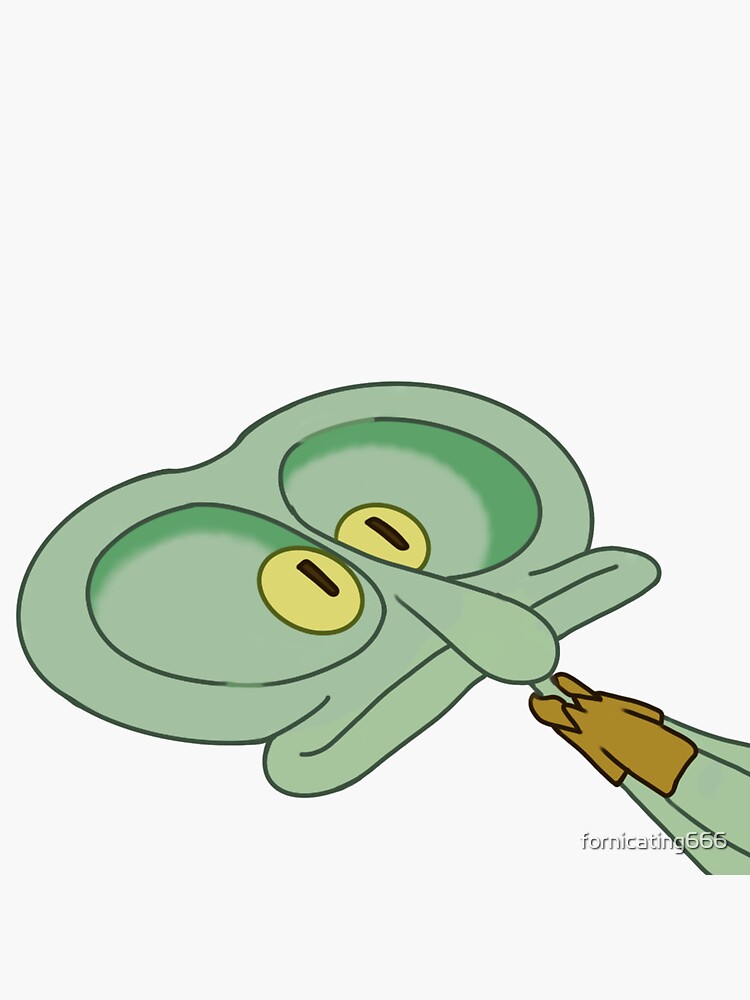 "Flat Squidward meme " Sticker for Sale by fornicating666 | Redbubble
