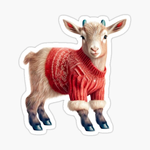 "Cute baby goat- animals with clothes " Sticker for Sale by Sunset ...