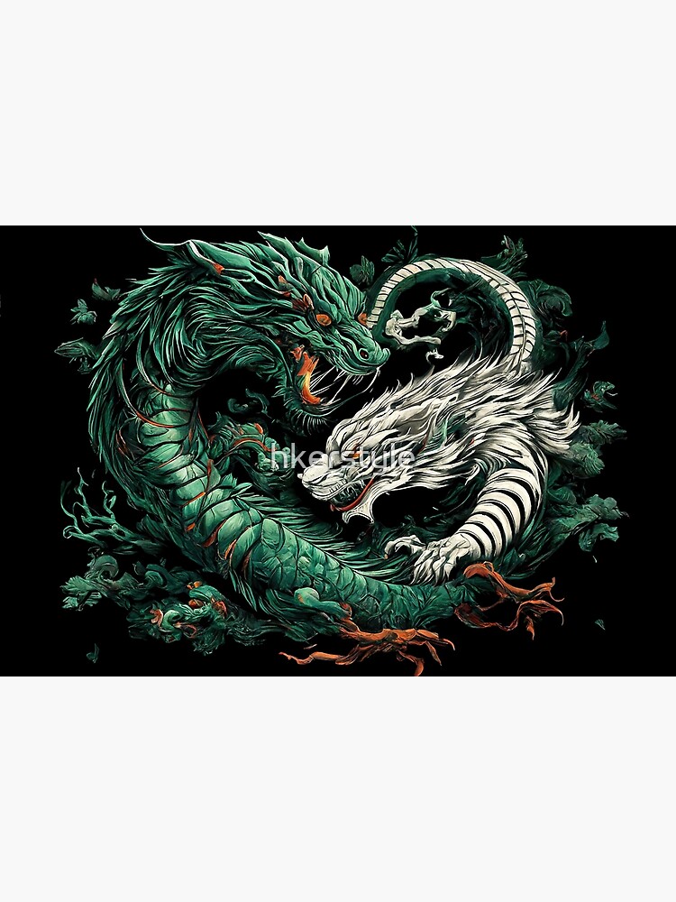 Chinese Tiger And Dragon Drawing