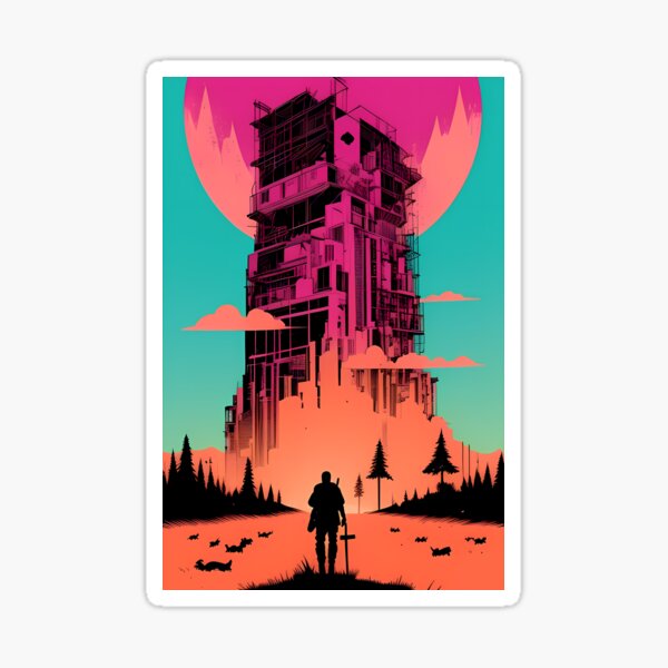 "The final boss tower Gaming room poster plain" Sticker for Sale by ...