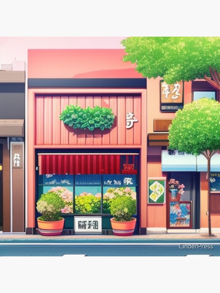 "Cute Storefront, Architectural Illustration with Nature, Greenery, Old ...