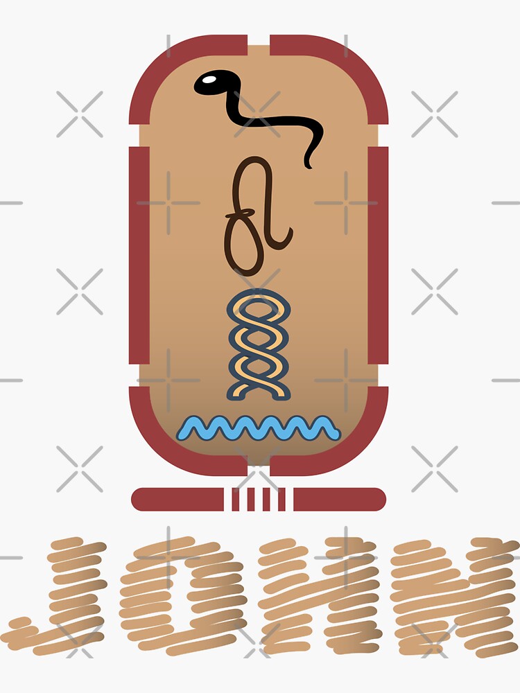 Pegatina «JOHN-nombres americanos en letras jeroglíficas-JOHN, nombre ...