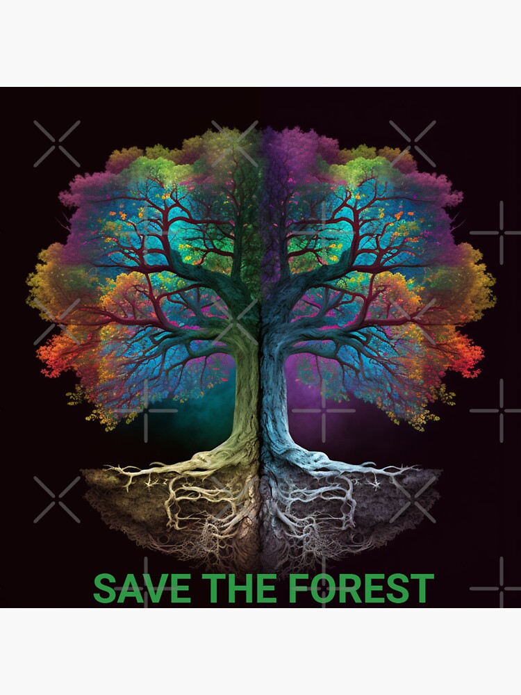 "Save the forests IV" Sticker for Sale by Dusanel | Redbubble