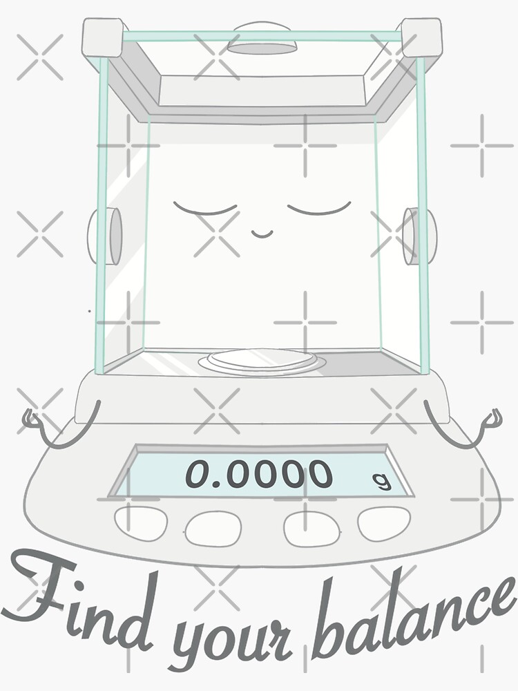 "Analytical Balance Finding Balance" Sticker for Sale by TrailMixArt ...