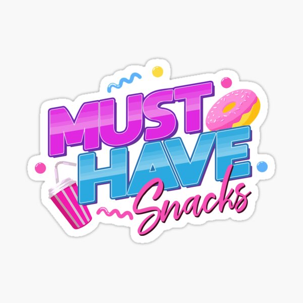 "More jstu - Must Have Snacks" Sticker for Sale by barjasta | Redbubble