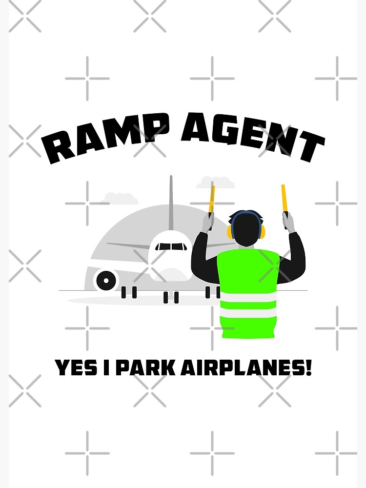 "Ramp Agent Marshalling Airplane" Poster for Sale by Ikaroots | Redbubble