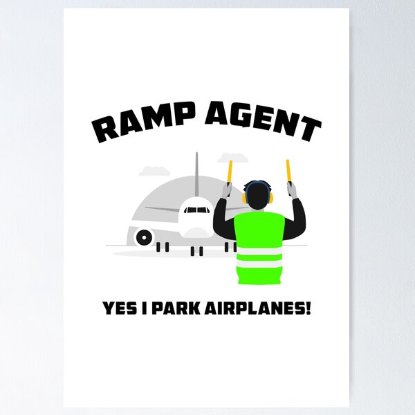 "Ramp Agent Marshalling Airplane" Poster for Sale by Ikaroots | Redbubble